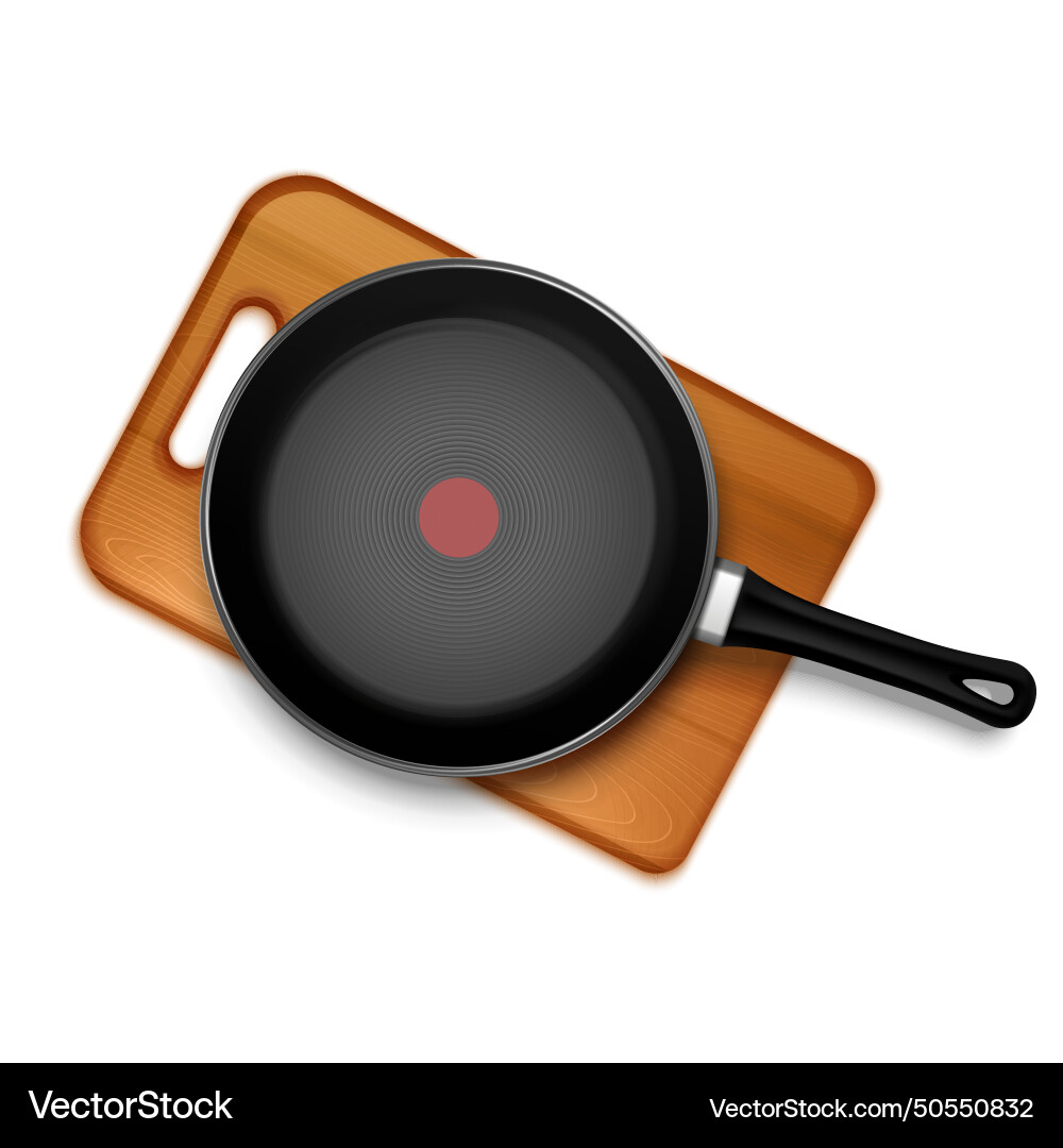 Pan on board realistic composition Royalty Free Vector Image