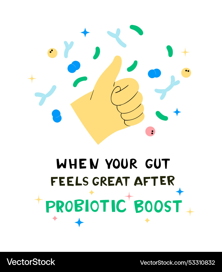 Probiotic boost for a healthy gut and positive Vector Image