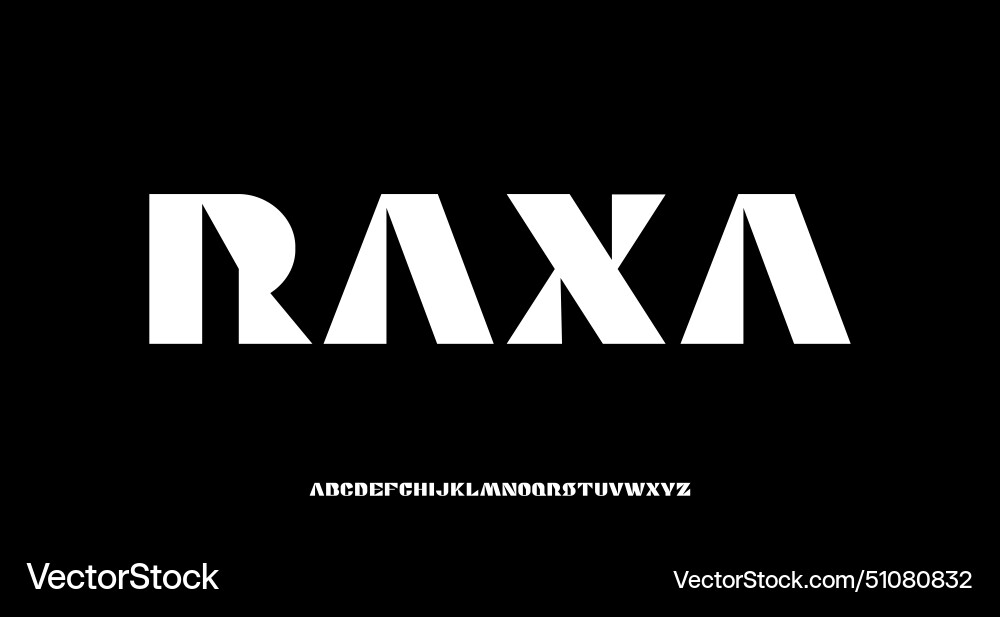 Raxa futuristic modern elegant sans serif Vector Image