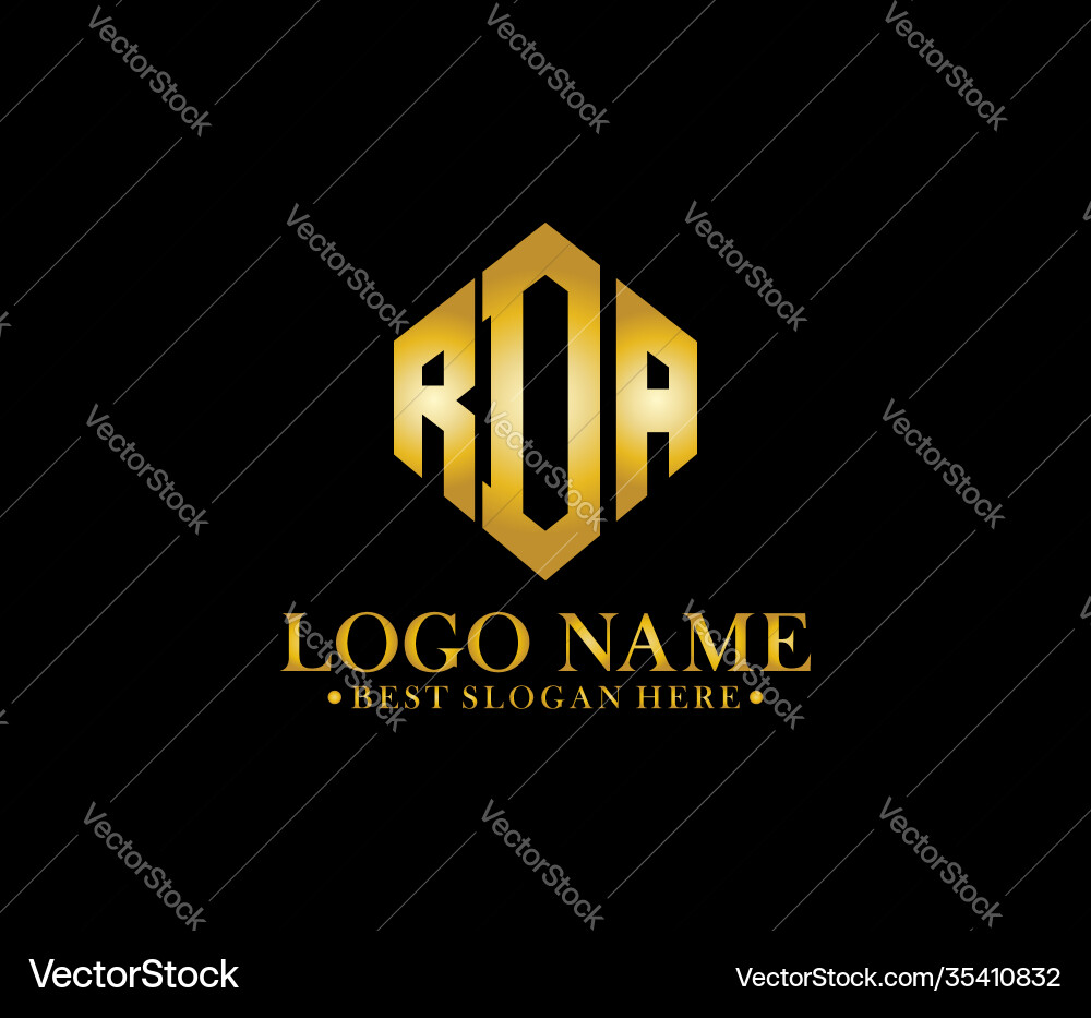Rda Diamant Alphabet Logo Design Konzept Vektorbild