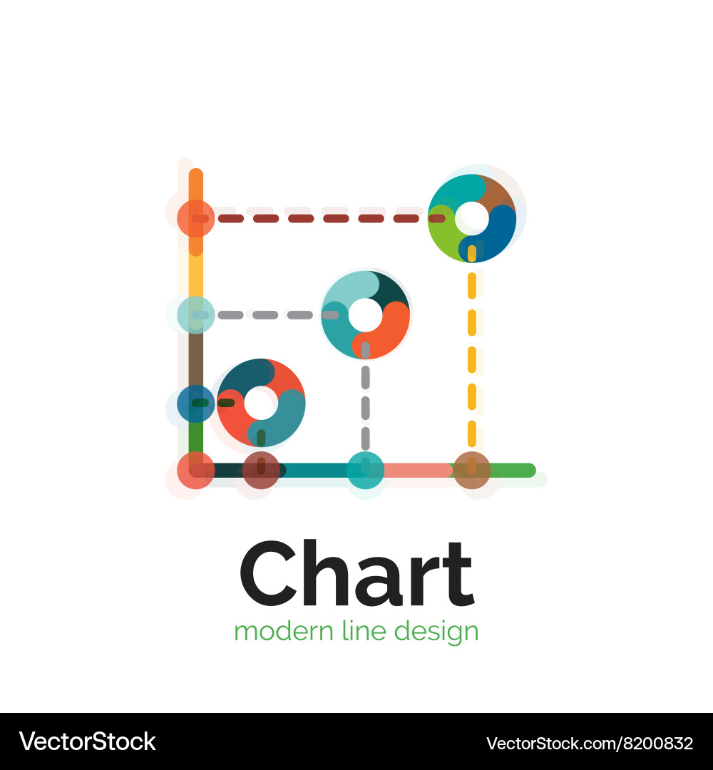 Thin Line Chart Logo Design Grafik Symbol modern Vektorbild