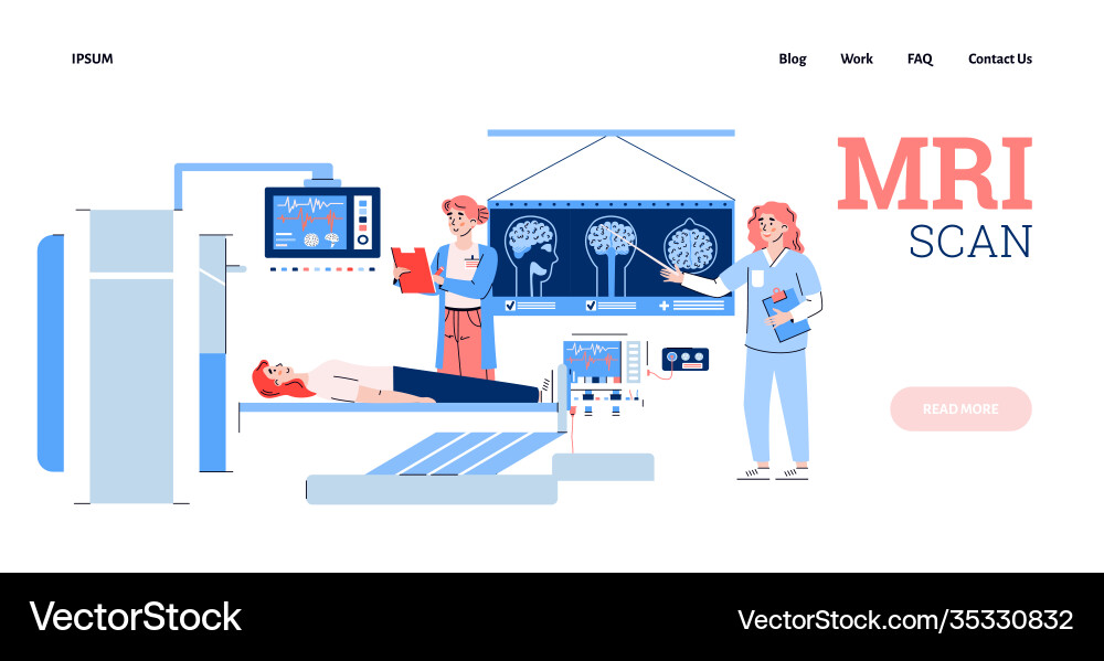 Web page for mri scan medial diagnostic flat Vector Image