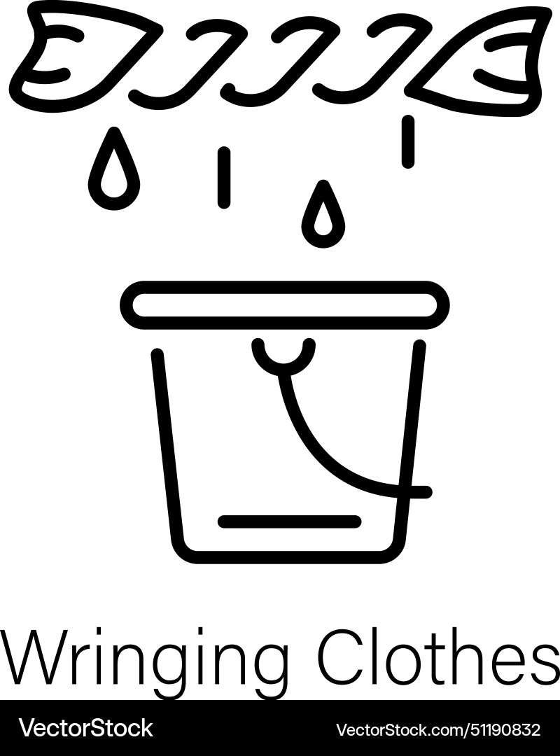 Wringing clothes Royalty Free Vector Image - VectorStock
