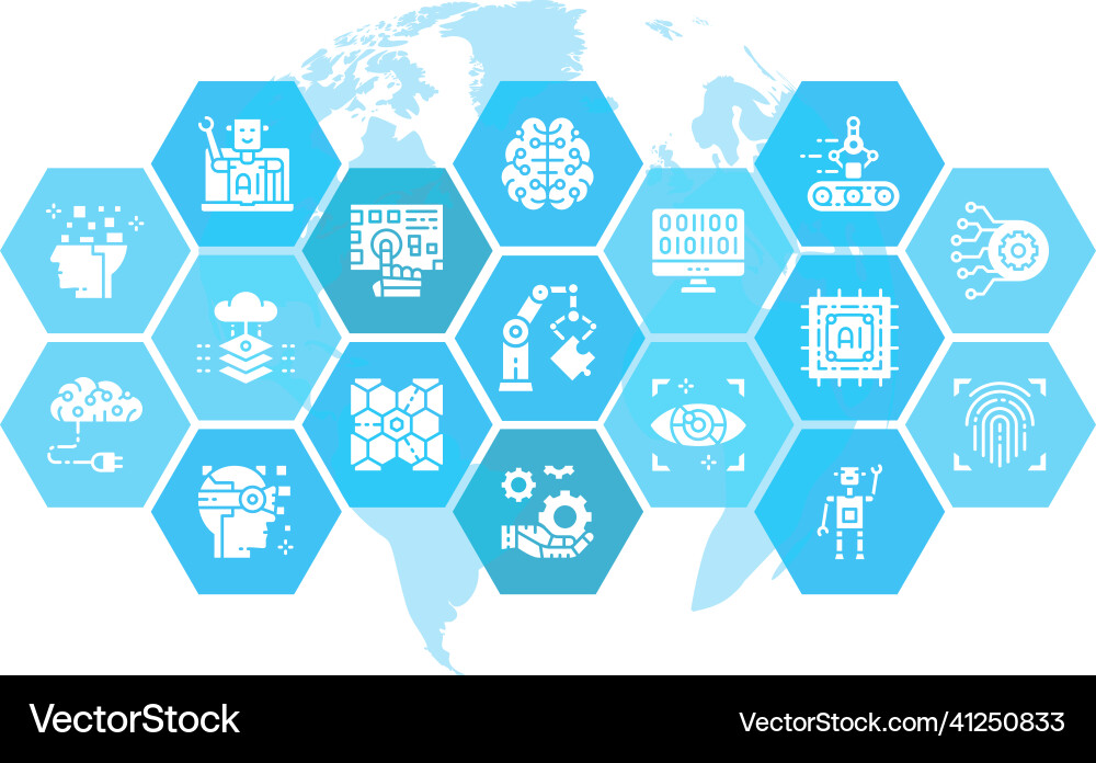 Artificial intelligence thin icons Royalty Free Vector Image