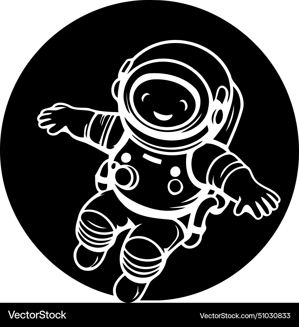 Astronaut flying in the space on a dark background