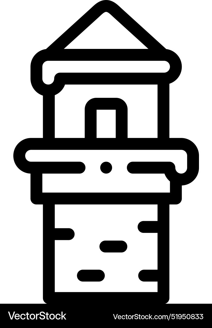 Castle tower icon thin linear style design Vector Image