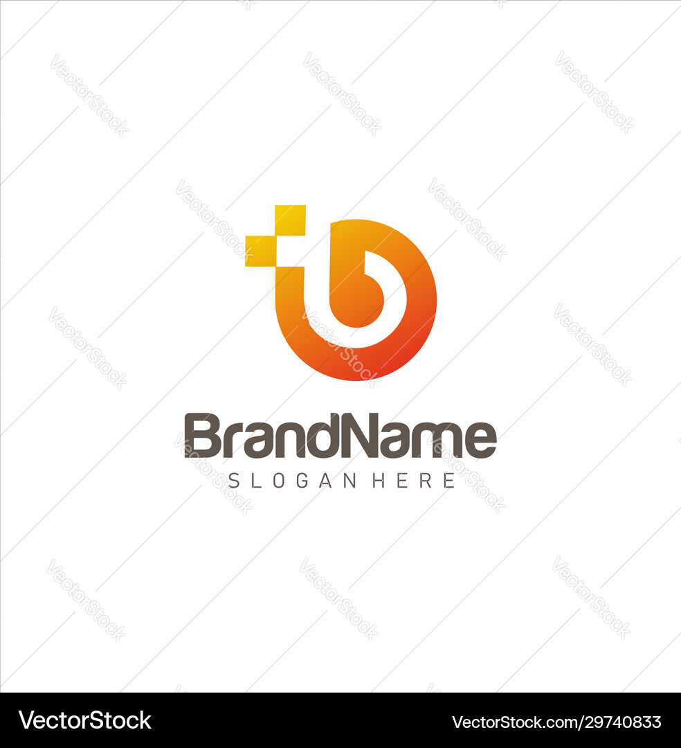 Circular B Tech Logo Royalty Free Vector Image