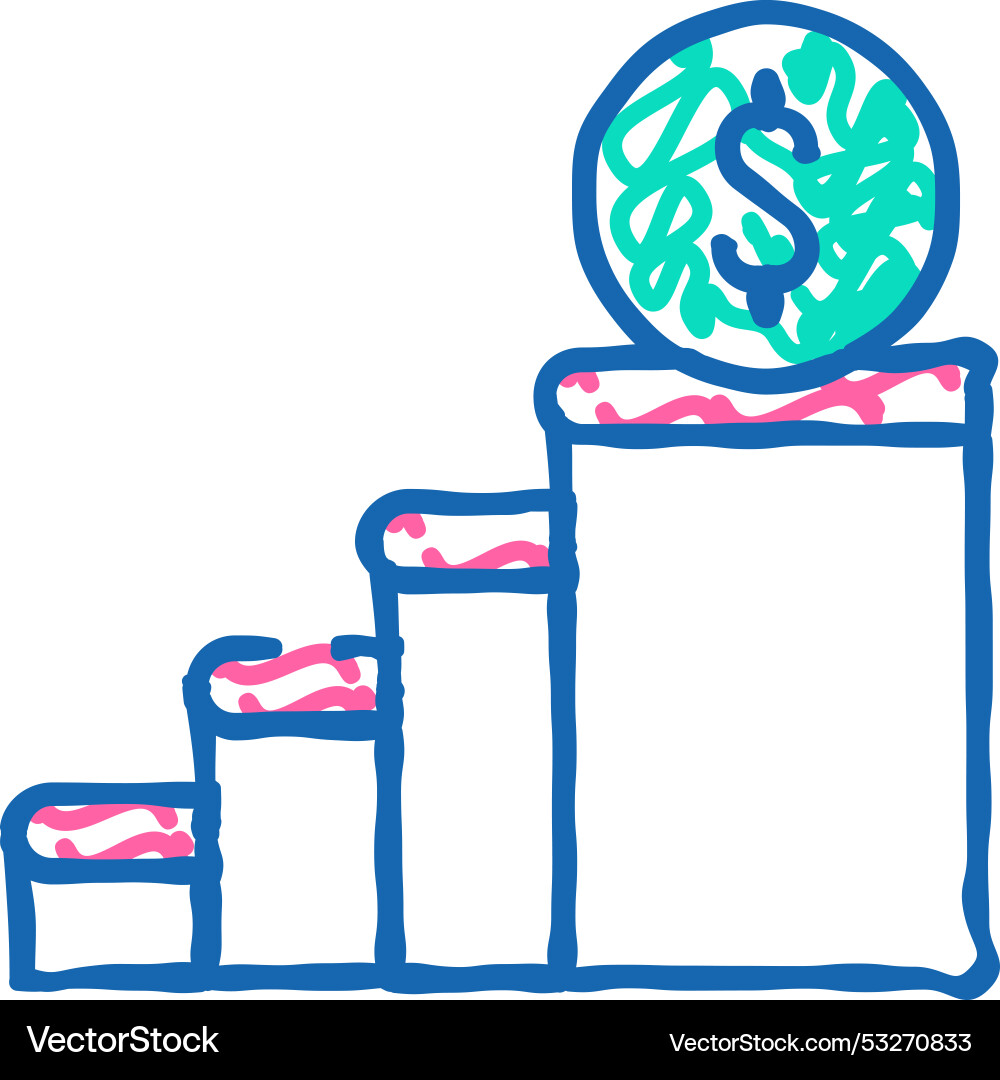 Financial welbeing icon doodle Royalty Free Vector Image