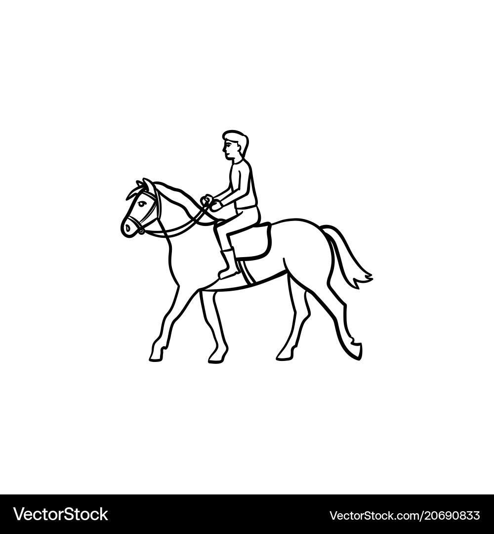 Horse Rider Sketch Royalty Free Vector Image - VectorStock