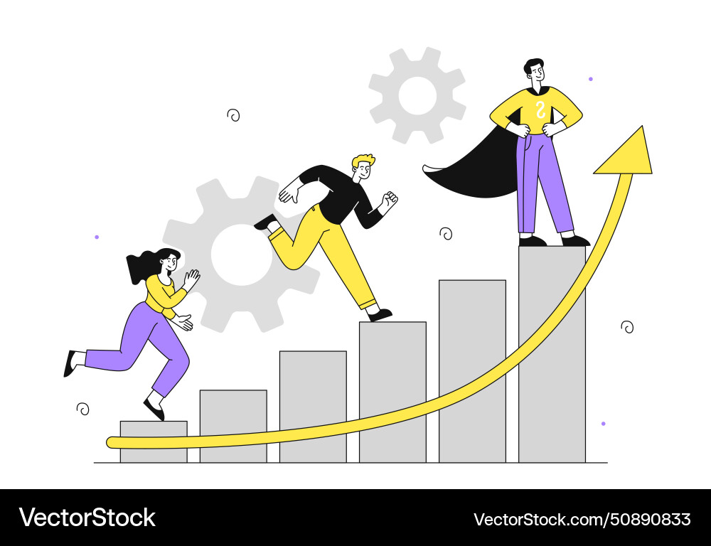 Leadership and career linear Royalty Free Vector Image
