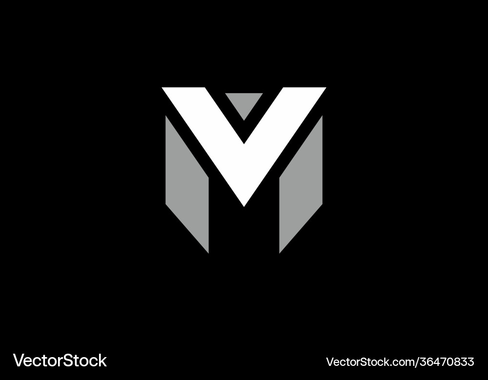 Mv or vm initial letter Royalty Free Vector Image