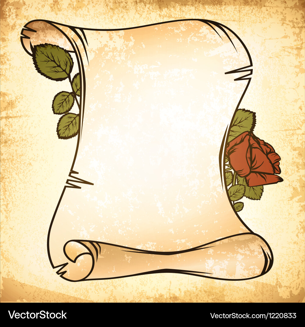 Old paper with rose Royalty Free Vector Image - VectorStock