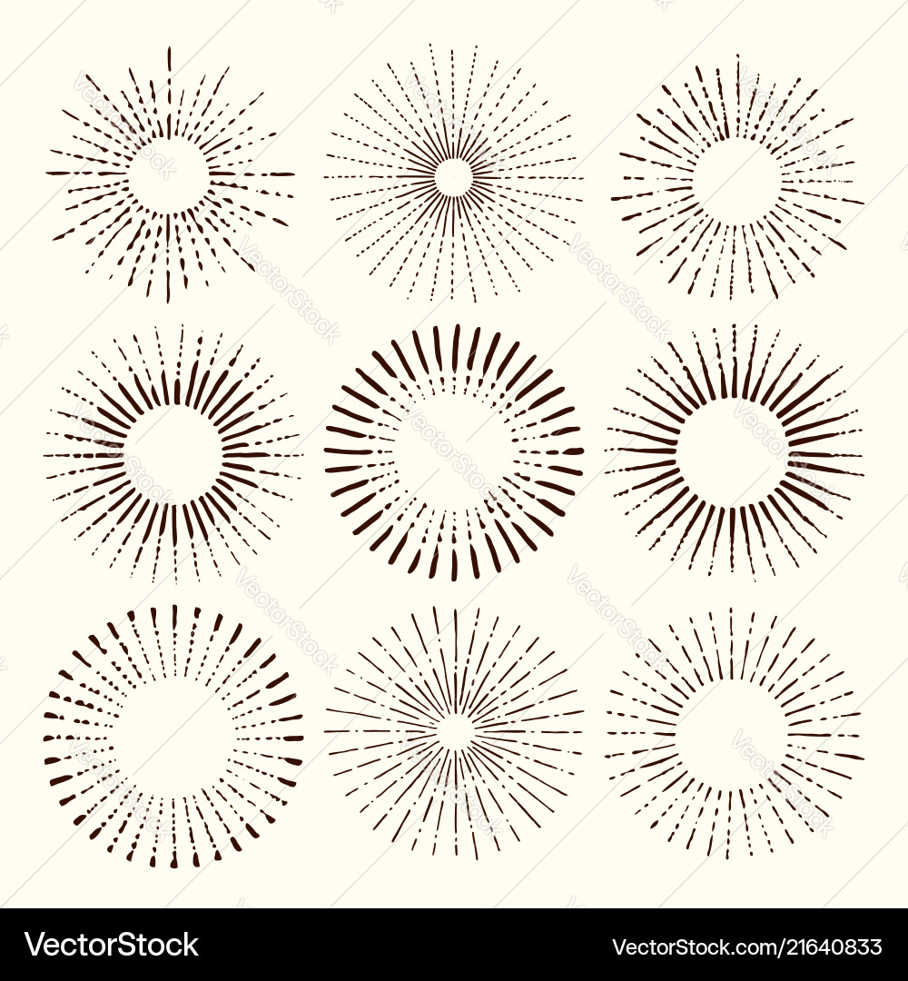 Retro Sunburst Collection Royalty Free Vector Image