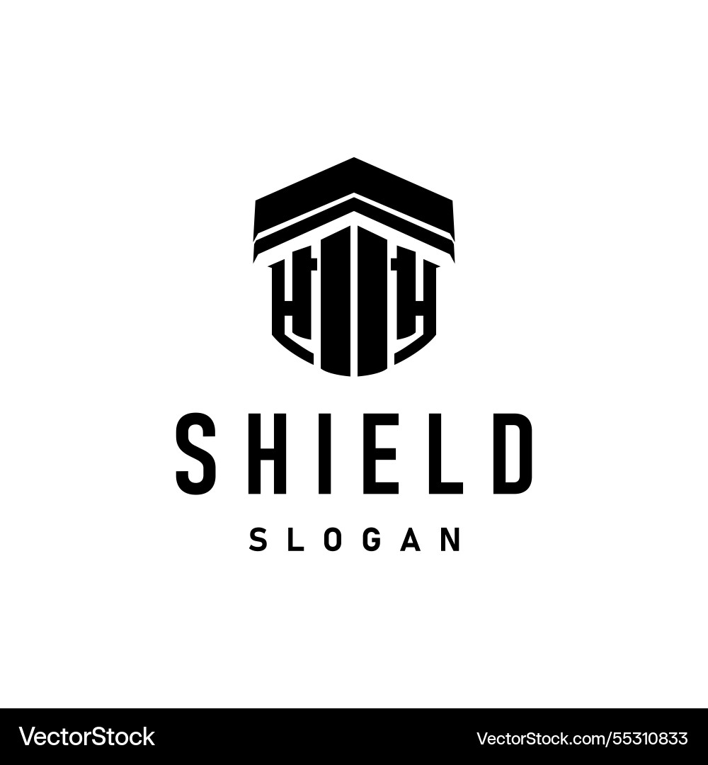 Simple minimalist security shield logo design Vector Image