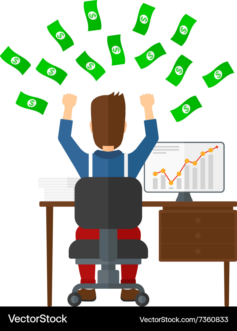 Successful businessman with money Royalty Free Vector Image