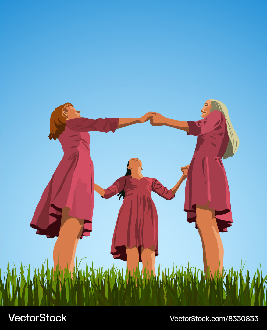 Three woman Royalty Free Vector Image - VectorStock