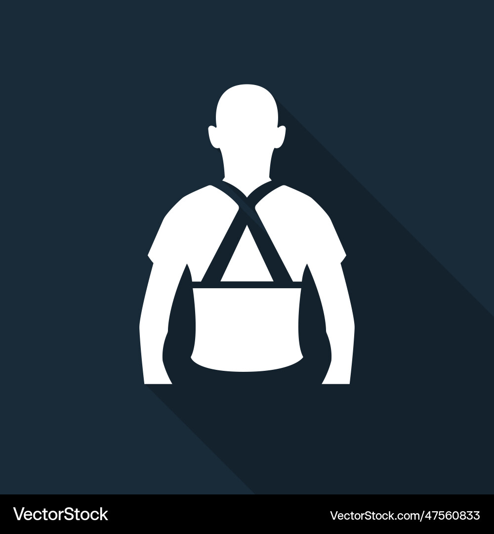 Wear back support symbol sign isolate on black Vector Image