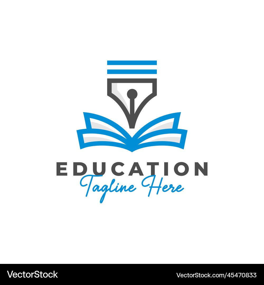 Writing education logo Royalty Free Vector Image