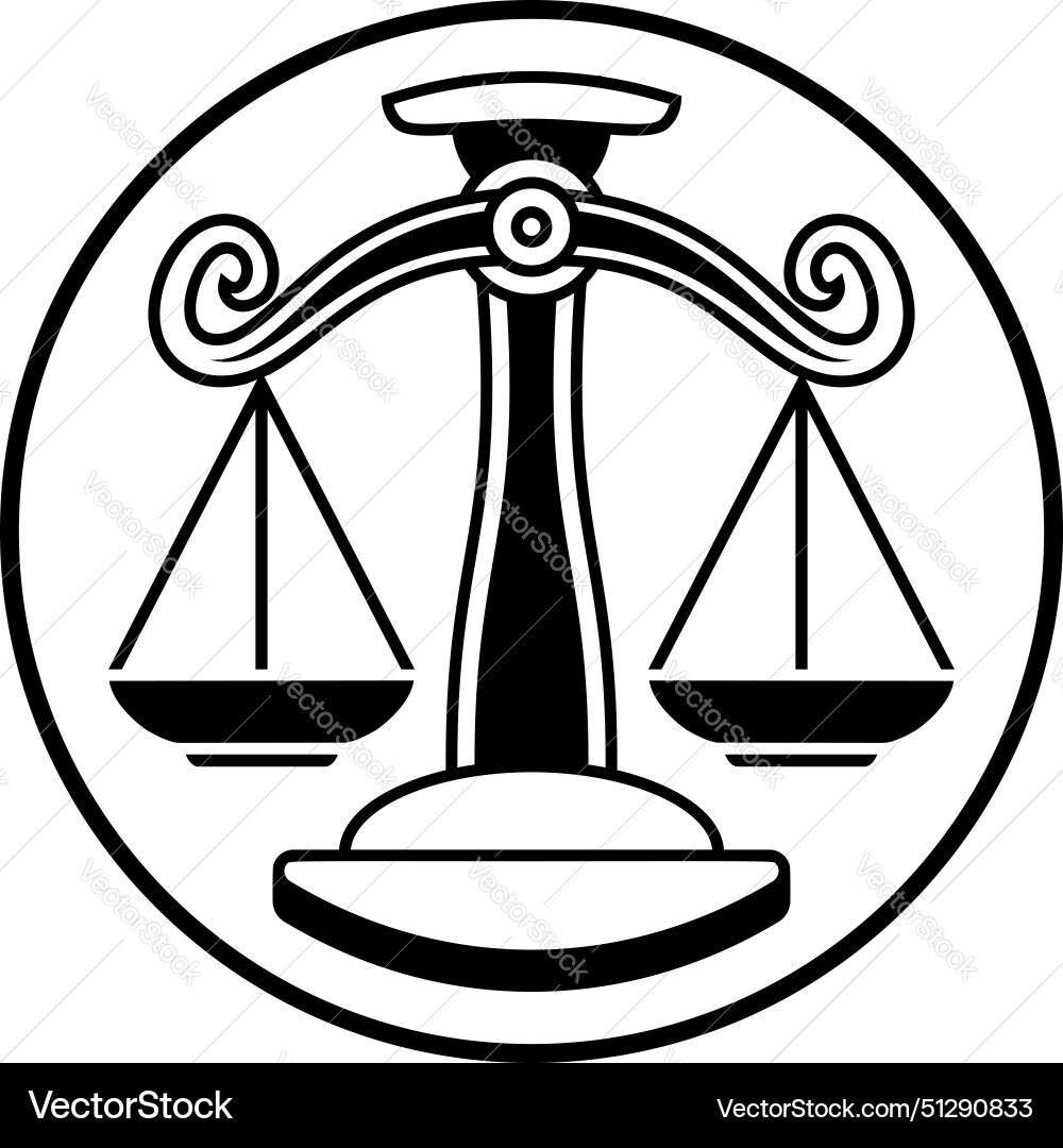 Zodiac signs libra scales Royalty Free Vector Image