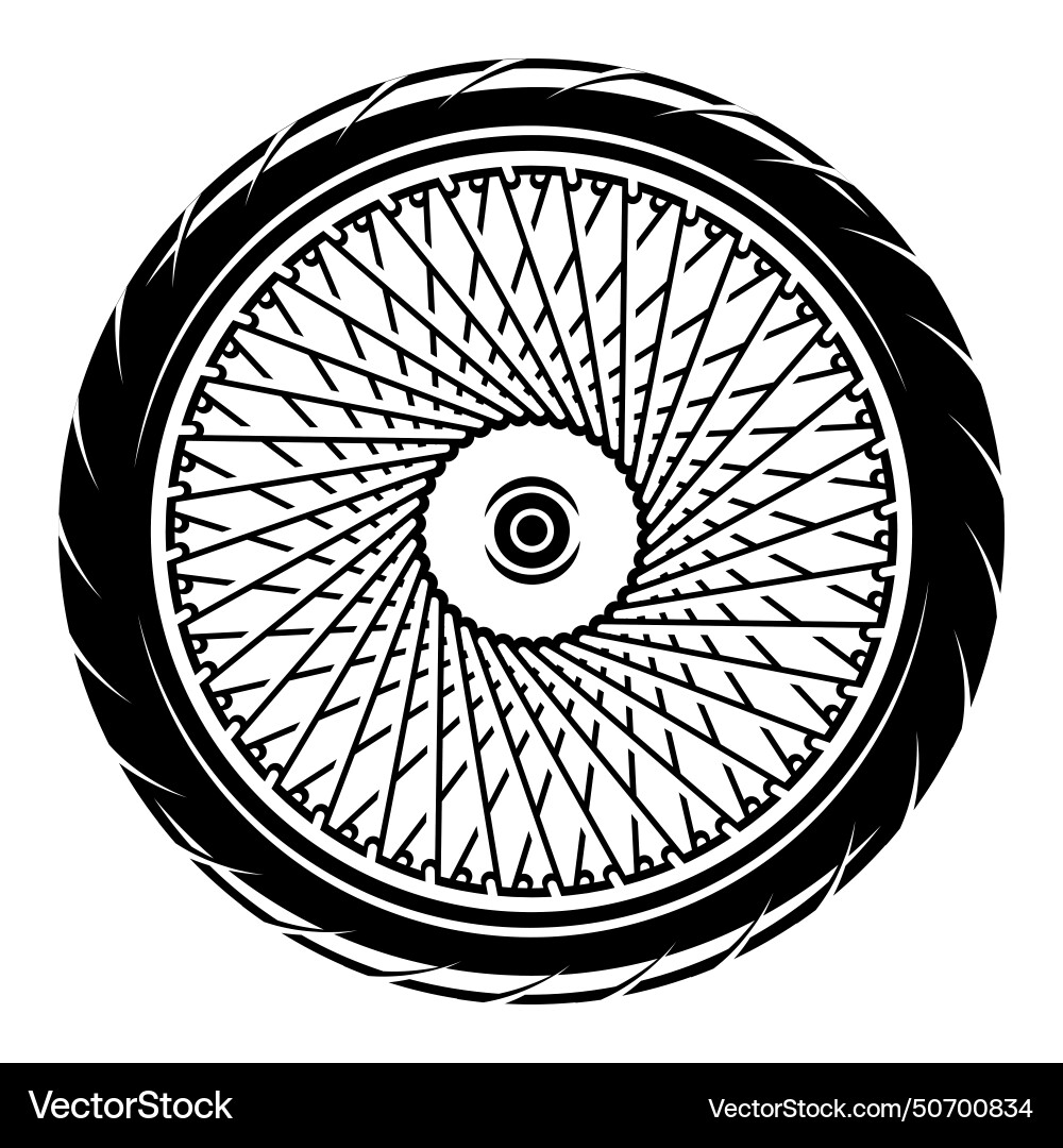 Custom motorcycle wheel monochrome Royalty Free Vector Image