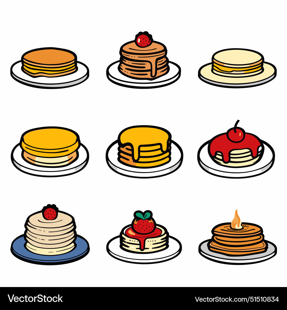 Delicious pancakes breakfast Royalty Free Vector Image