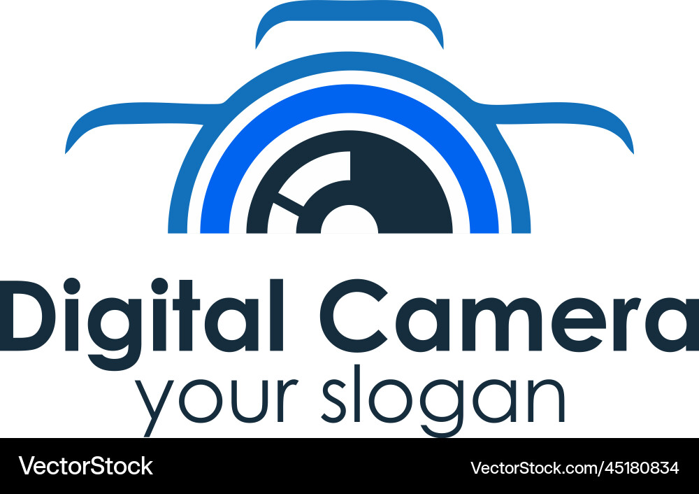 Digital camera logo design Royalty Free Vector Image