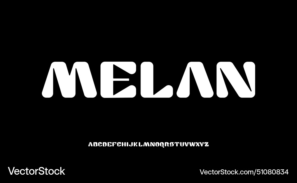 Melan bold fun sans serif alphabet font set Vector Image