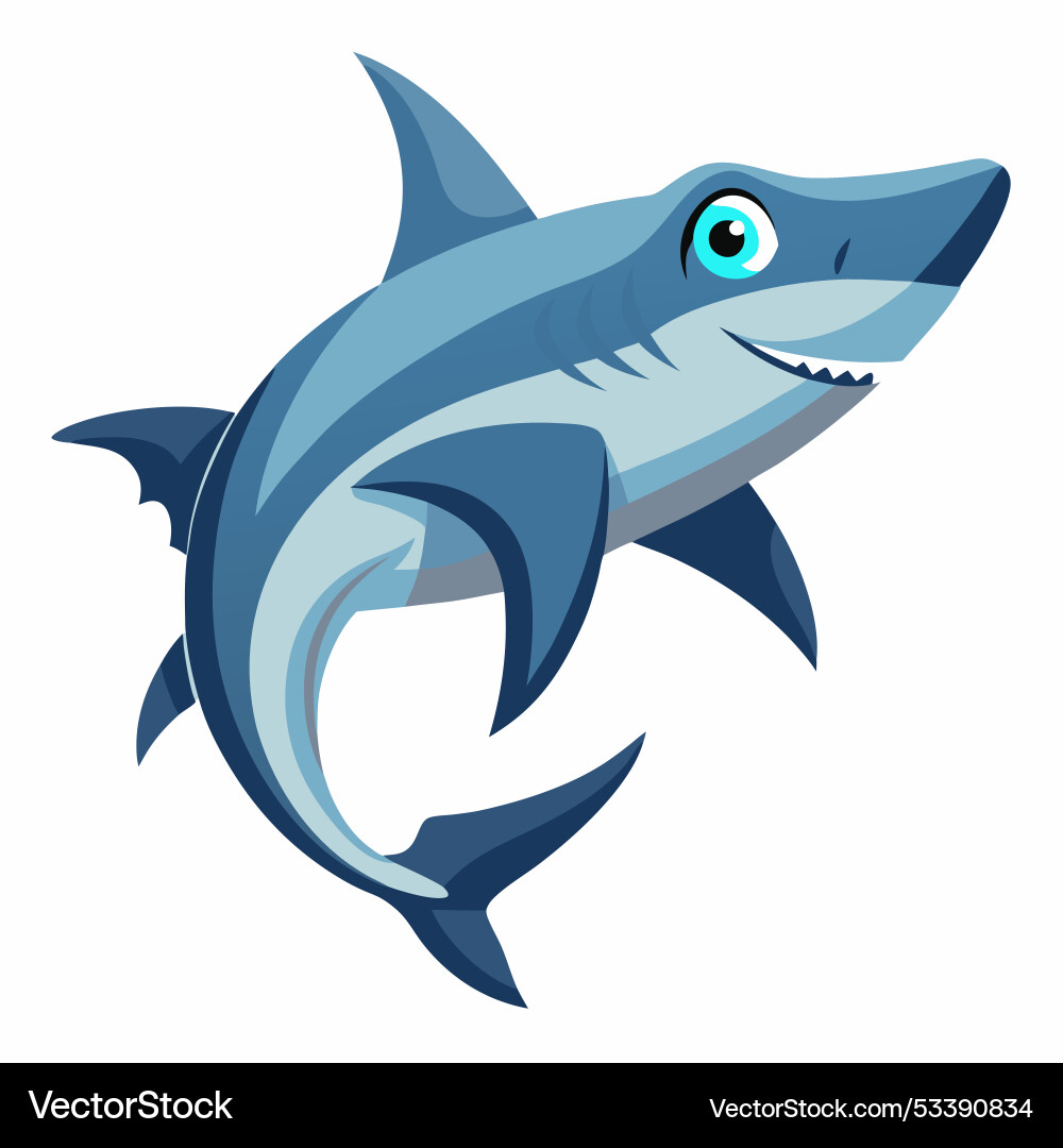 Print handsome hammerhead shark clipart Royalty Free Vector