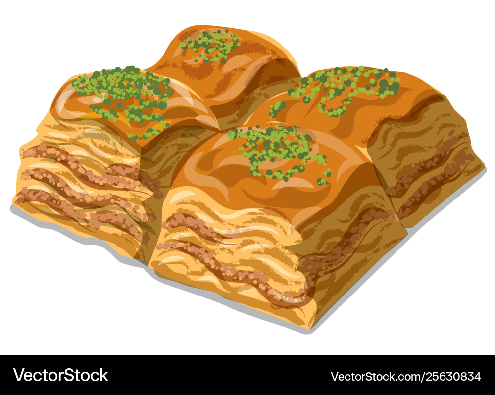 Sweet dessert baklava Royalty Free Vector Image