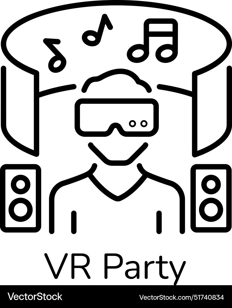 Vr party Royalty Free Vector Image - VectorStock
