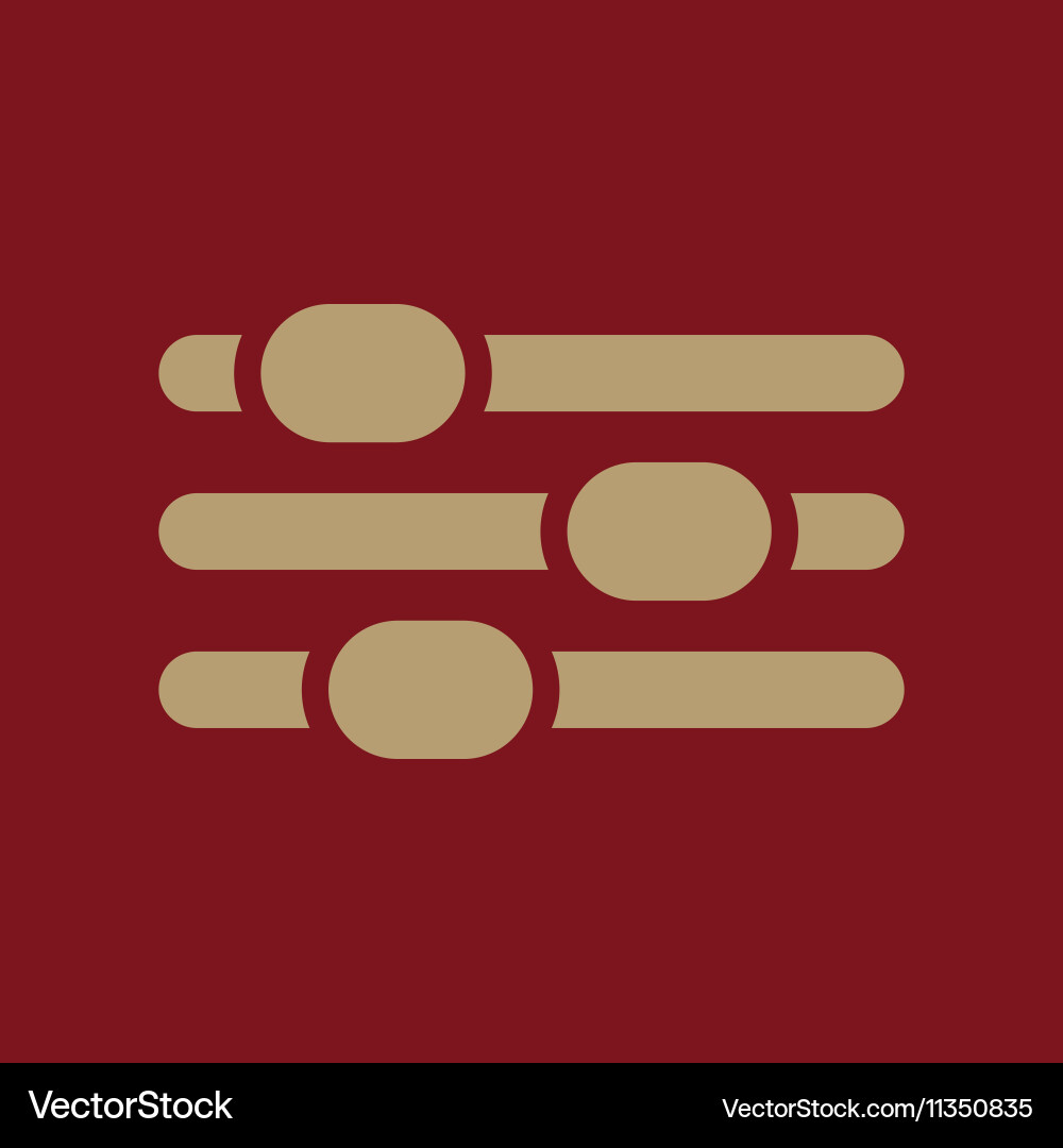 Adjustment icon settings symbol flat Royalty Free Vector