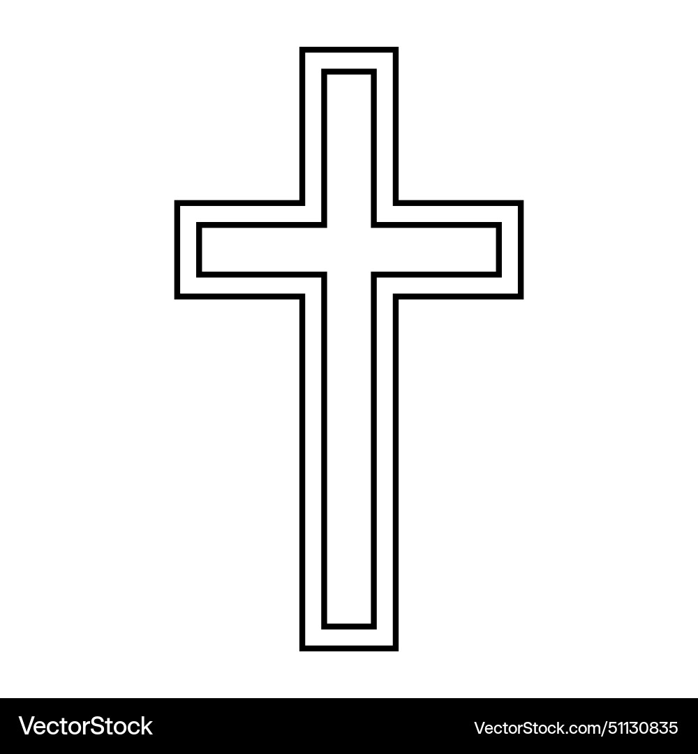 Christian cross line icon isolated Royalty Free Vector Image
