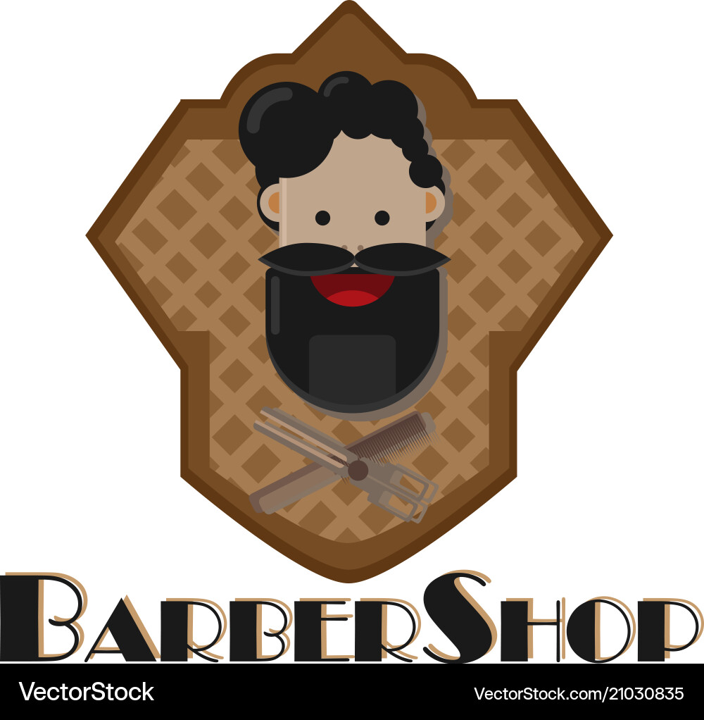 Coat of arms with a barber Royalty Free Vector Image