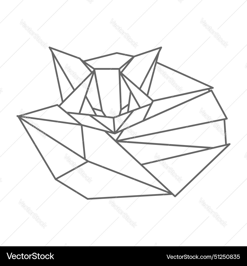 Fox is curled up geometric linear wild animal Vector Image