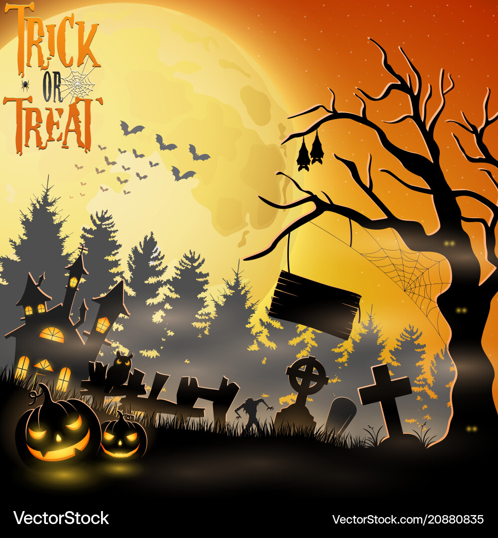 Halloween party scary background Royalty Free Vector Image