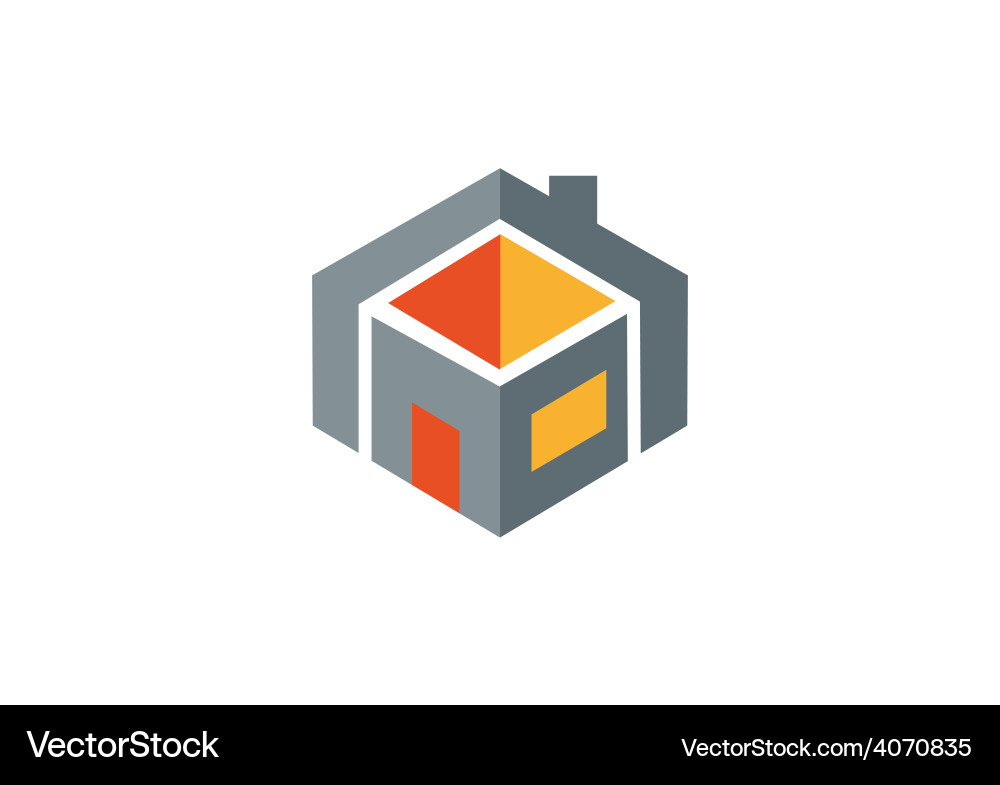 House construction geometry logo Royalty Free Vector Image