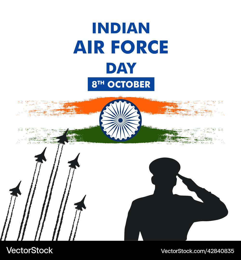 Indian air force day banner design poster Vector Image
