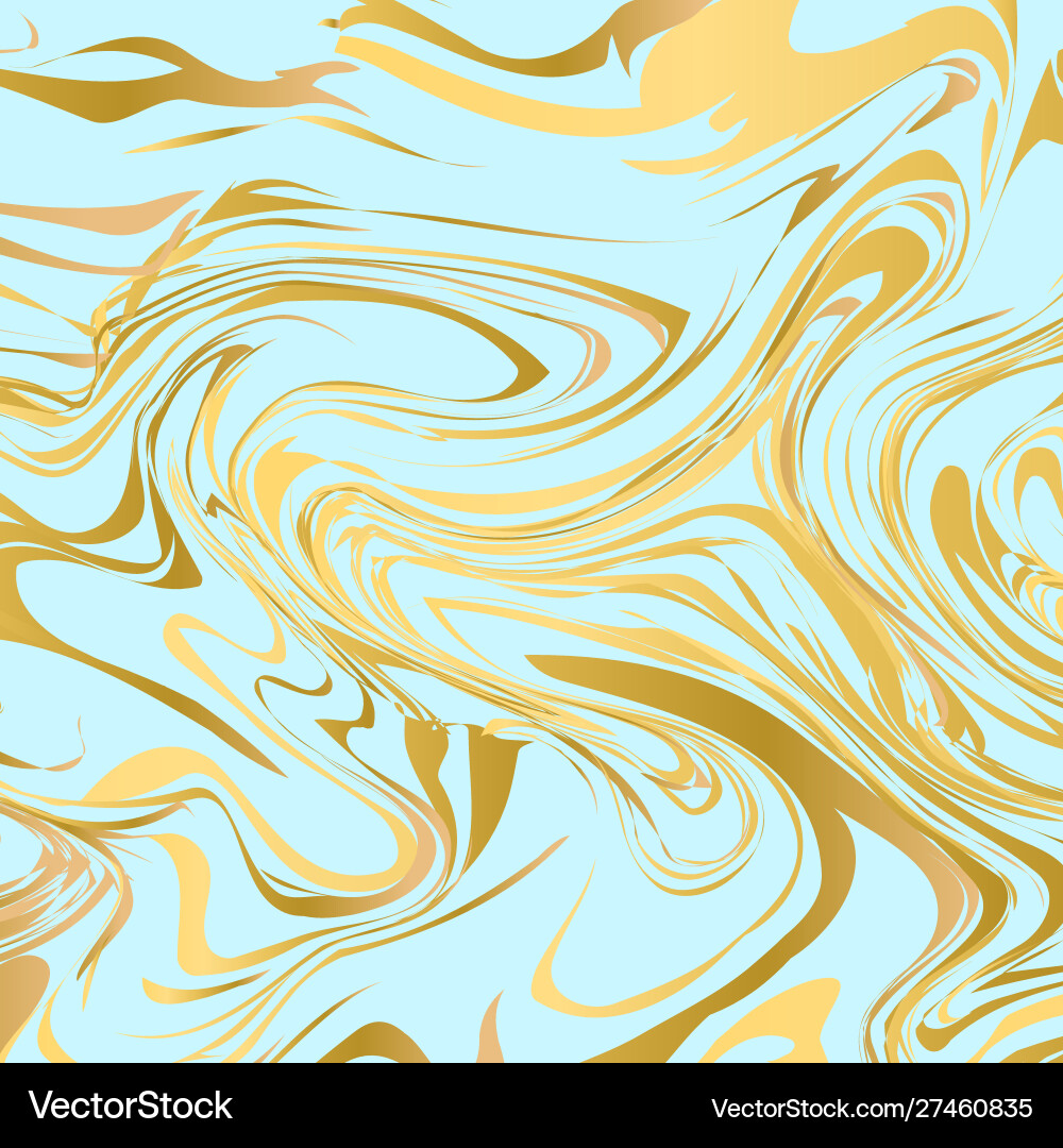 Light blue and gold marble texture background Vector Image
