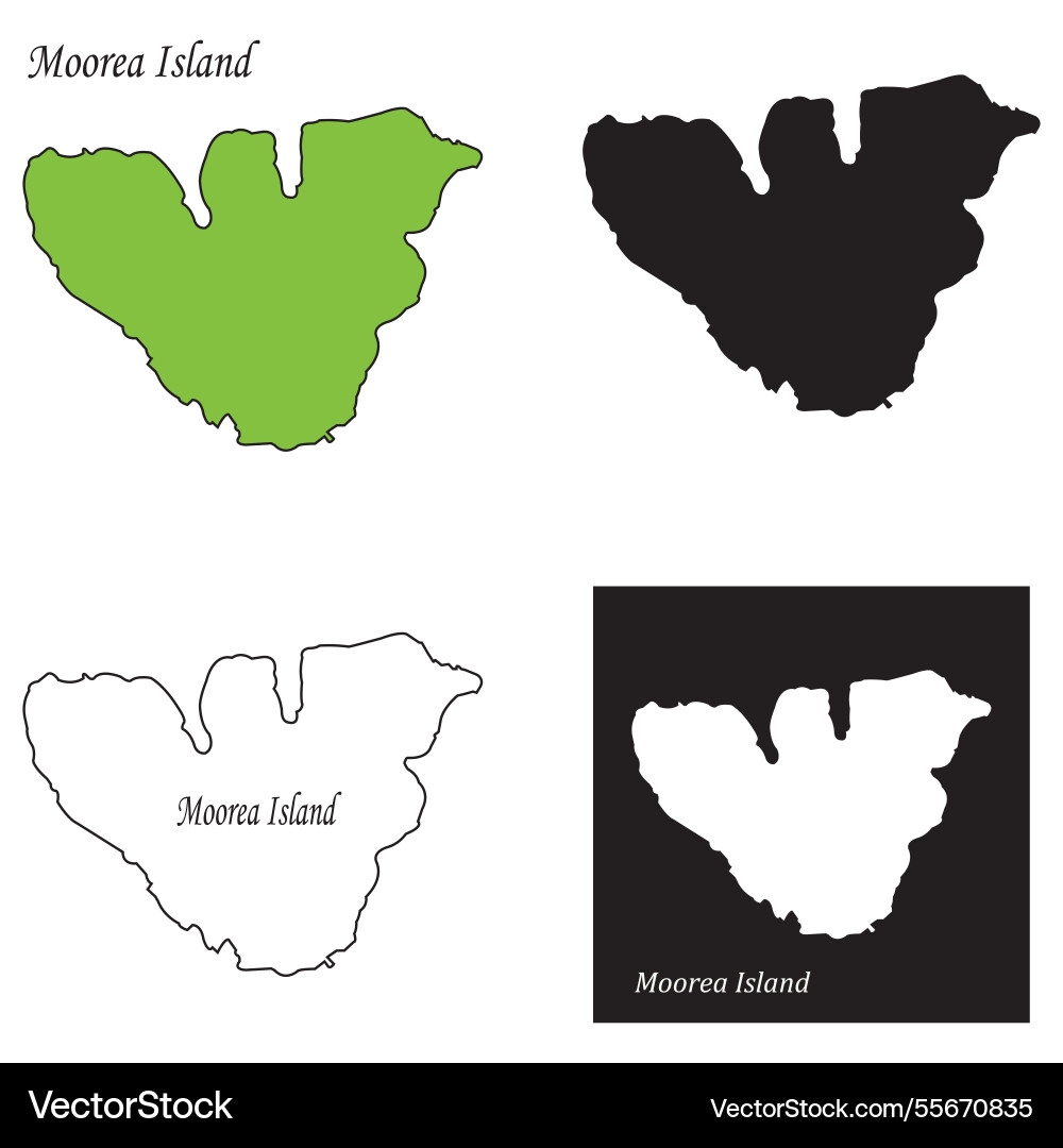 Map of moorea island area Royalty Free Vector Image