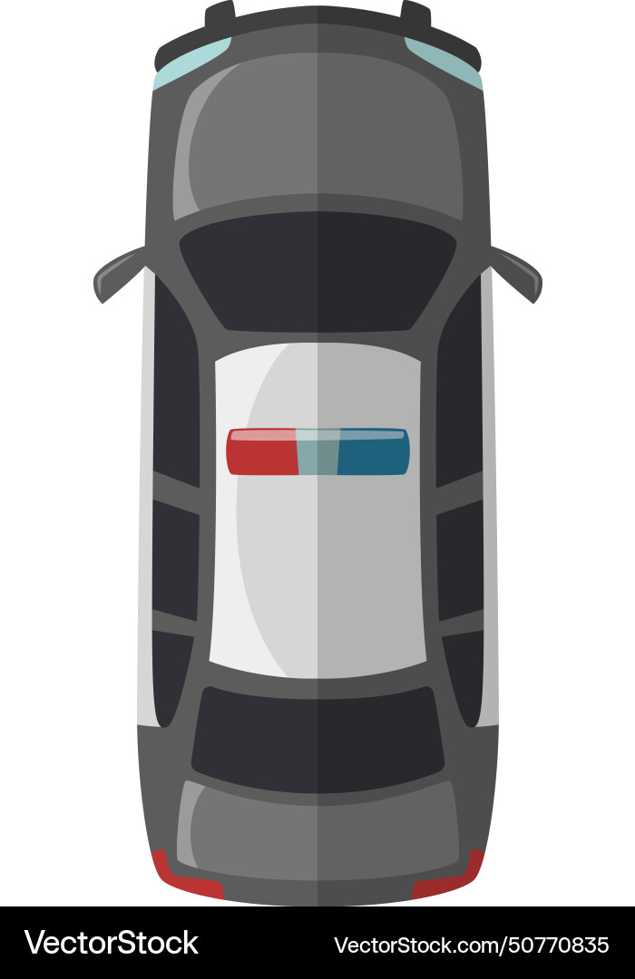 Police car icon patrol auto top view Royalty Free Vector
