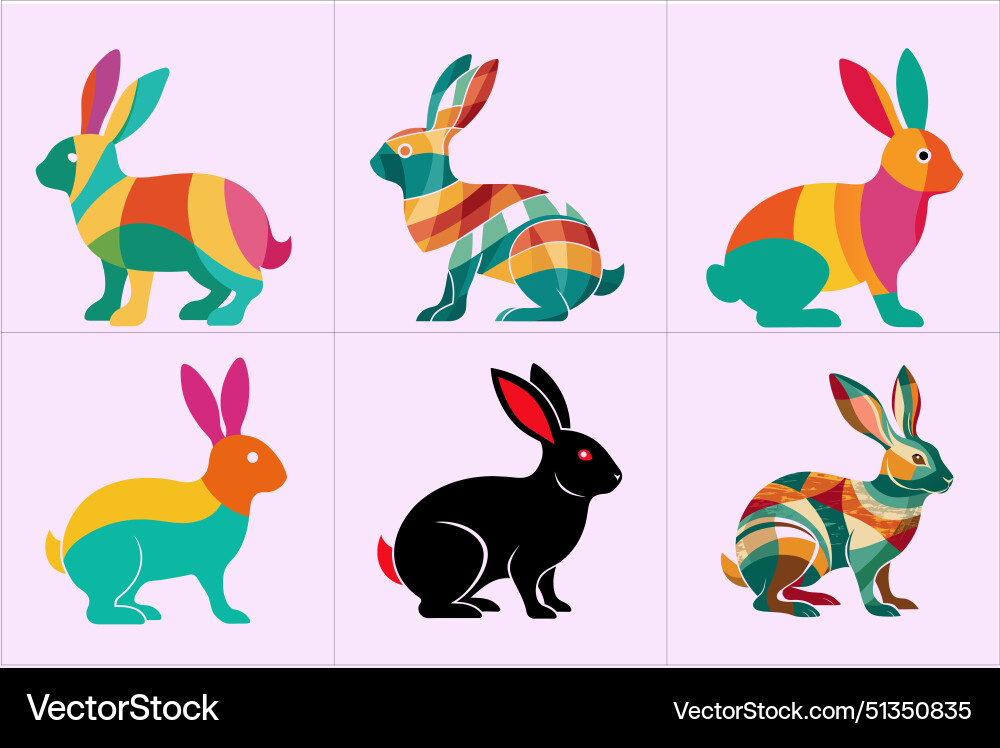 Print rabbit Royalty Free Vector Image - VectorStock