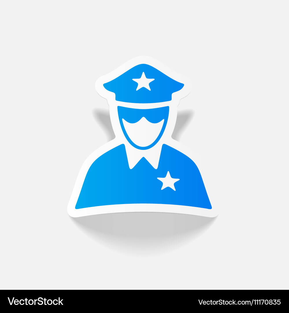 Realistic design element police officer Royalty Free Vector