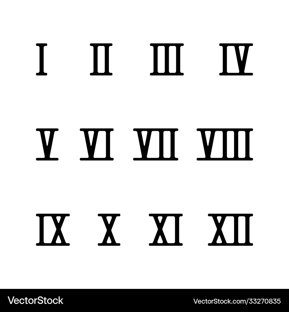 Roman numerals Royalty Free Vector Image - VectorStock