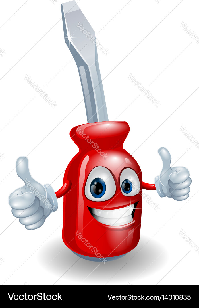 Screwdriver mascot character Royalty Free Vector Image