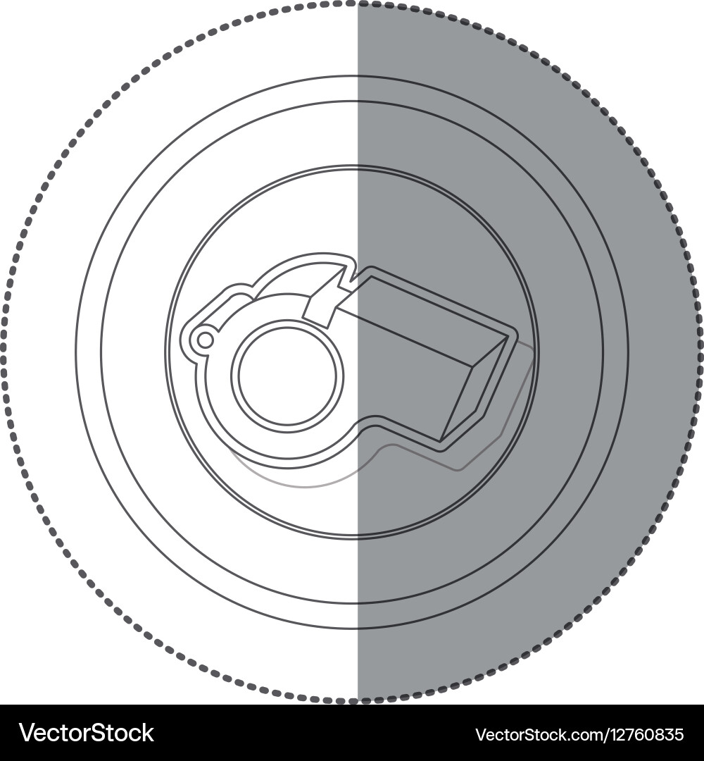 Silhouette Aufkleber mit runder Form der Pfeife Vektorbild