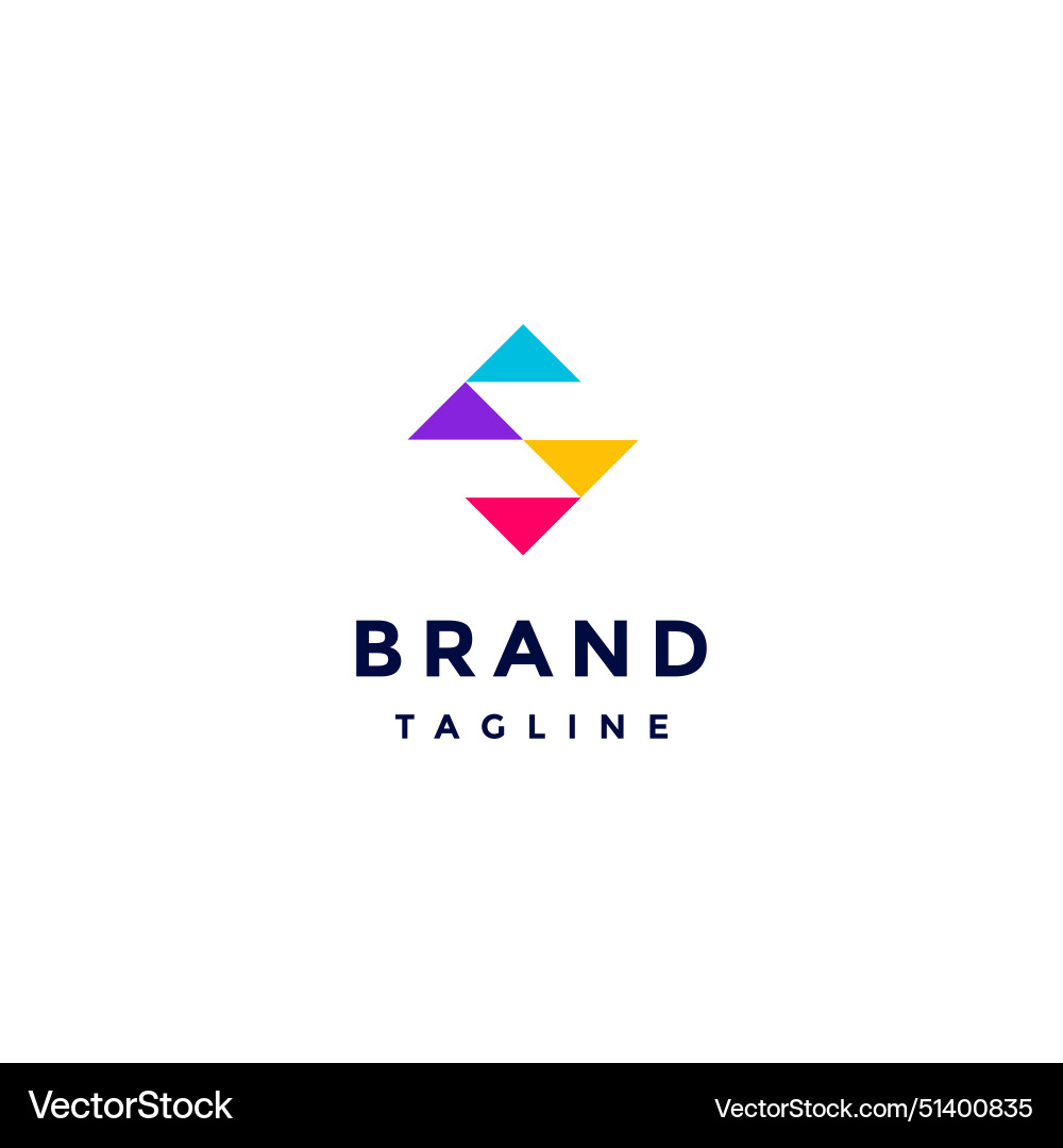 Simple colorful geometry letter s logo design Vector Image