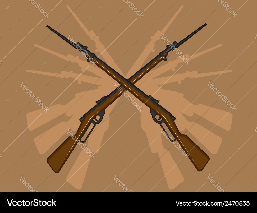 World war ii rifle with bayonet Royalty Free Vector Image