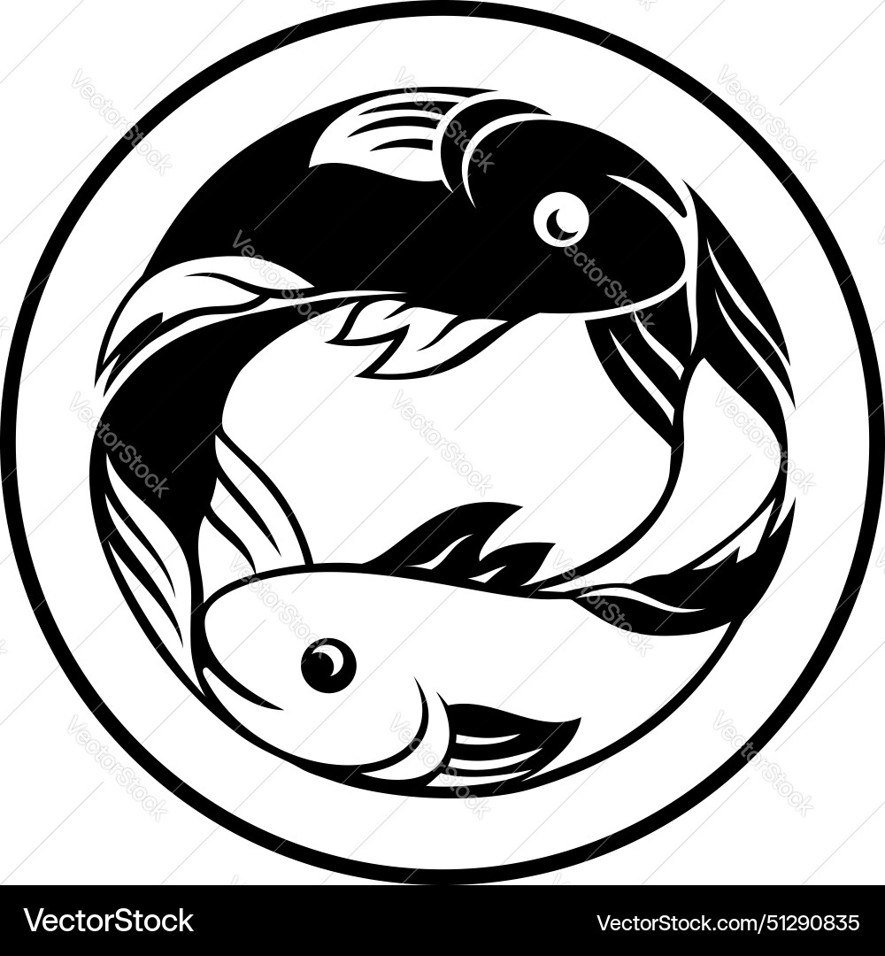 Zodiac signs pisces fish icon Royalty Free Vector Image
