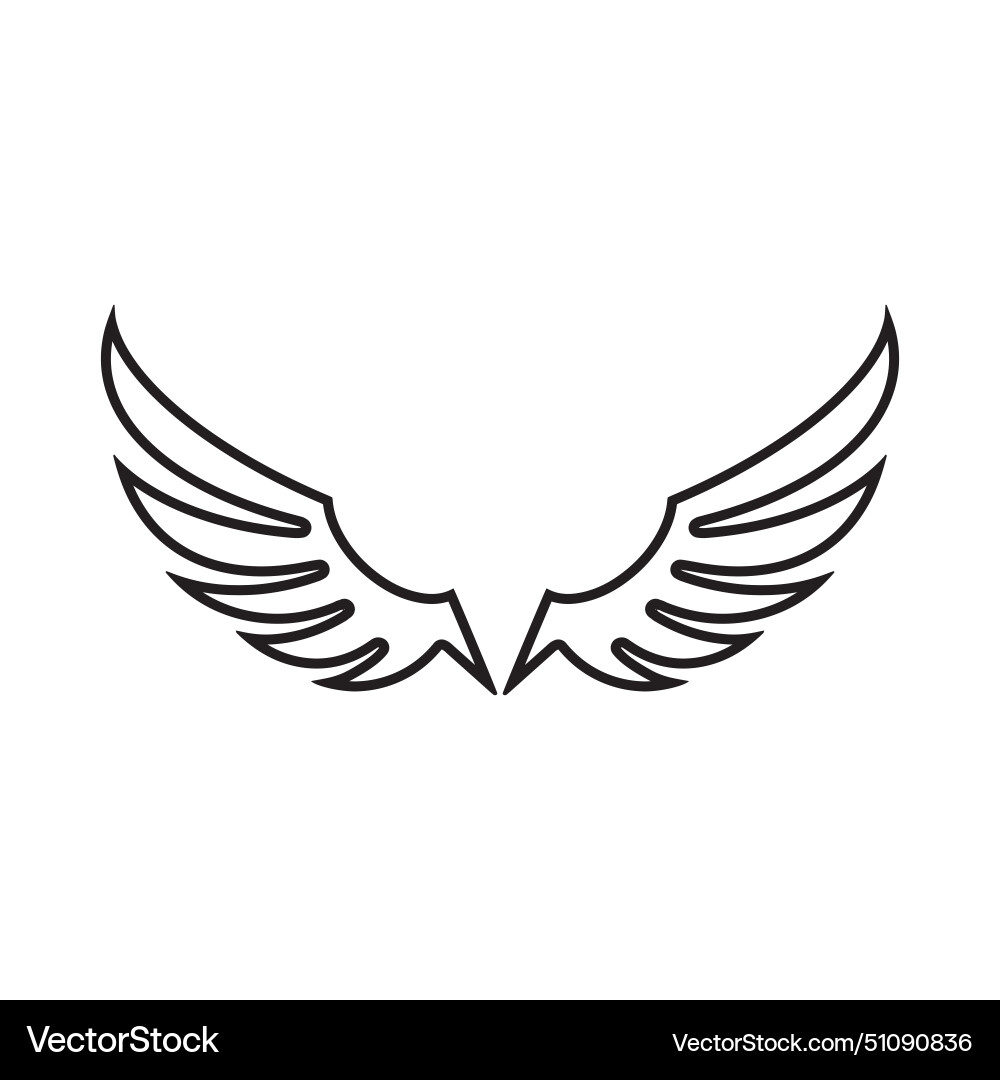 A stylized pair of wings in black and white Vector Image