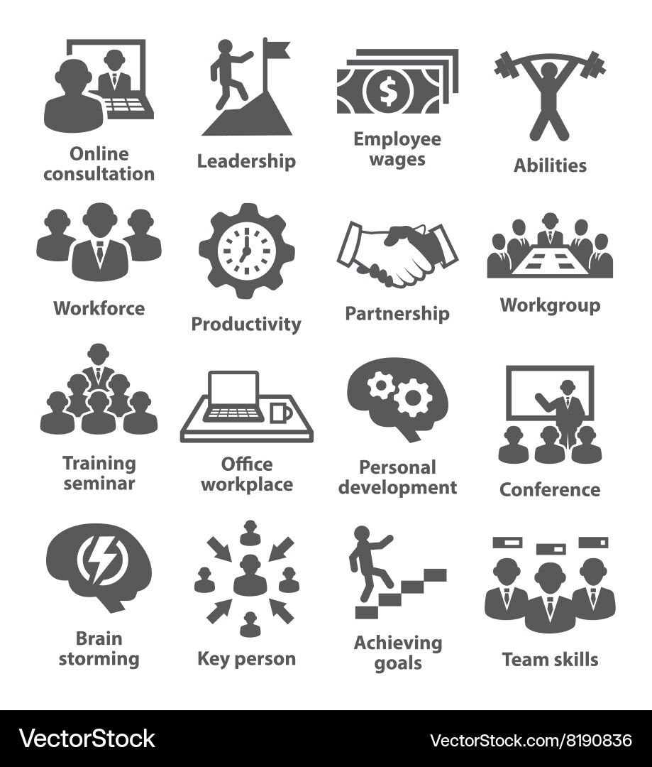 Business management icons pack 11 Royalty Free Vector Image